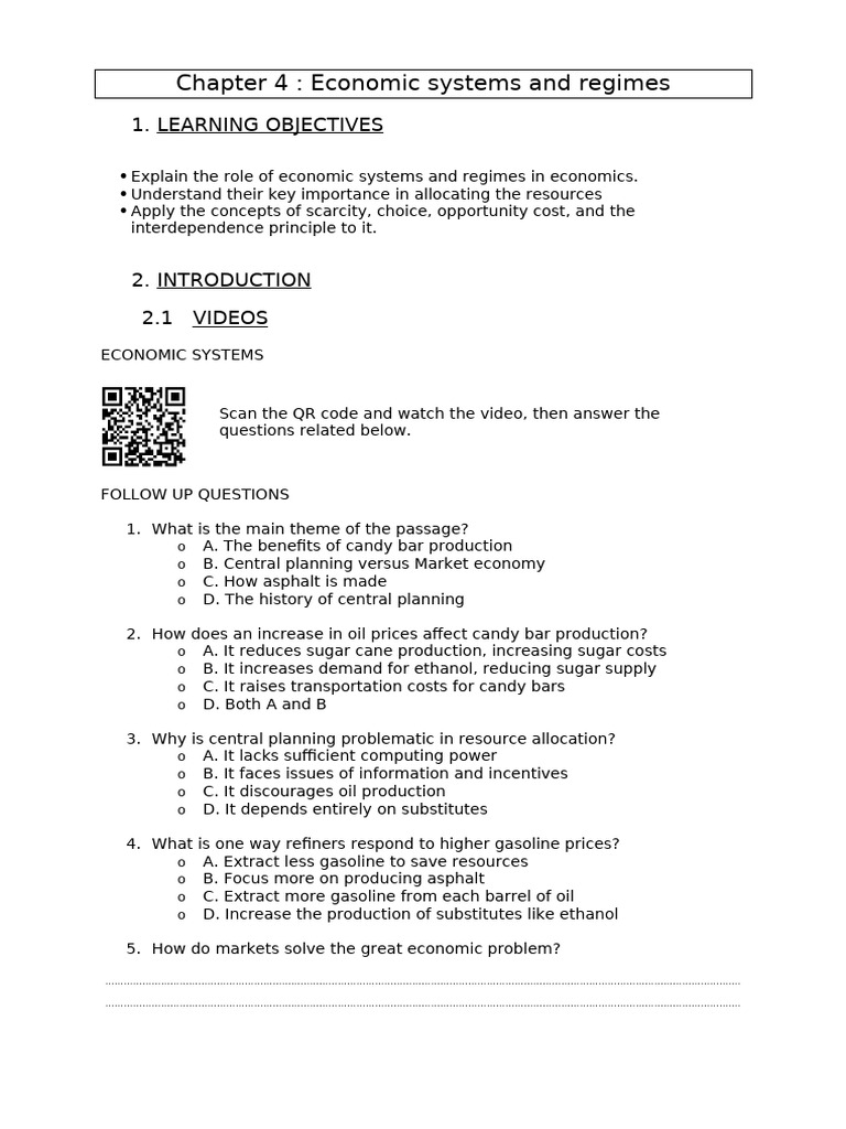 Chapter 4 - Economic systems | PDF | Market (Economics) | Capitalism