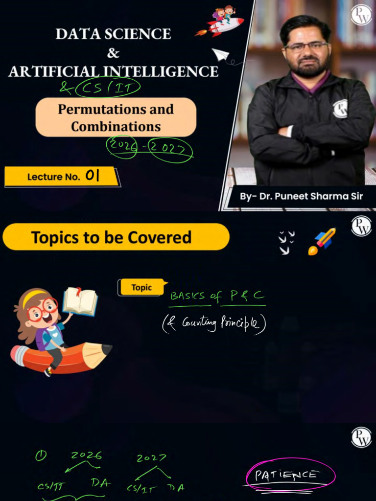 Permutations And Combinations 01 Class Notes Pdf