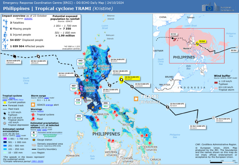 Philippines Typhoon TRAMI Update Map | PDF | Typhoon | Tropical Cyclones