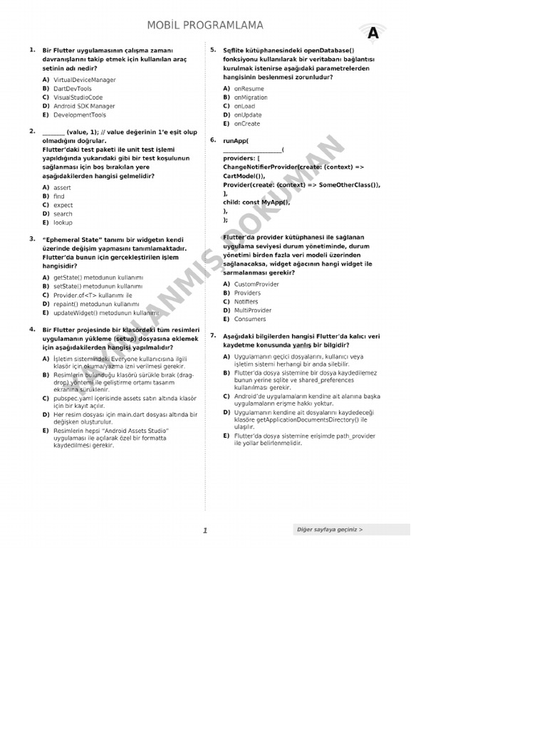 Mobil Programlama 2022 Final | PDF