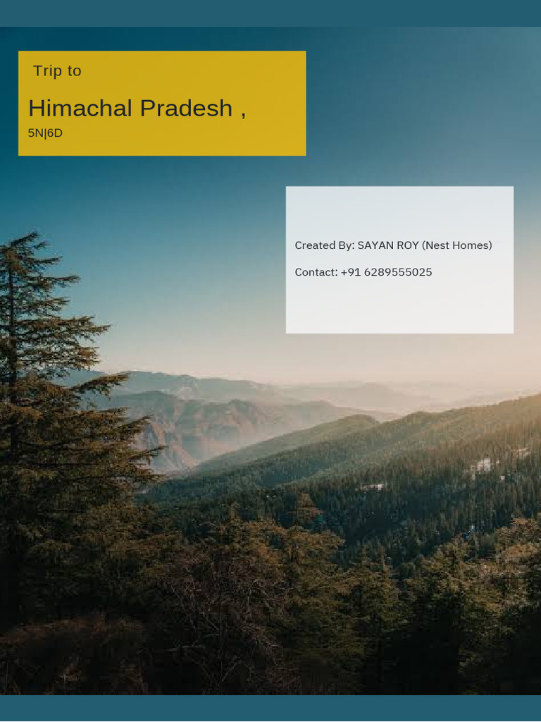 Nest Homes Himachal Sample | PDF | Hotel