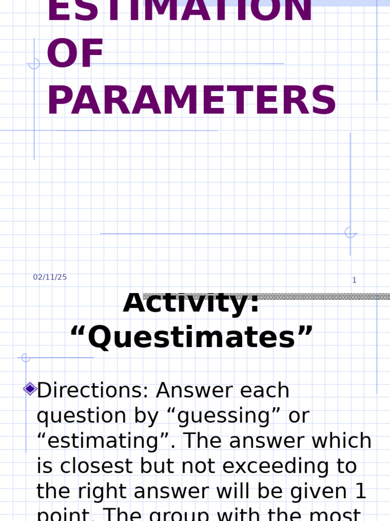 Estimation of Parameters | PDF | Estimator | Confidence Interval