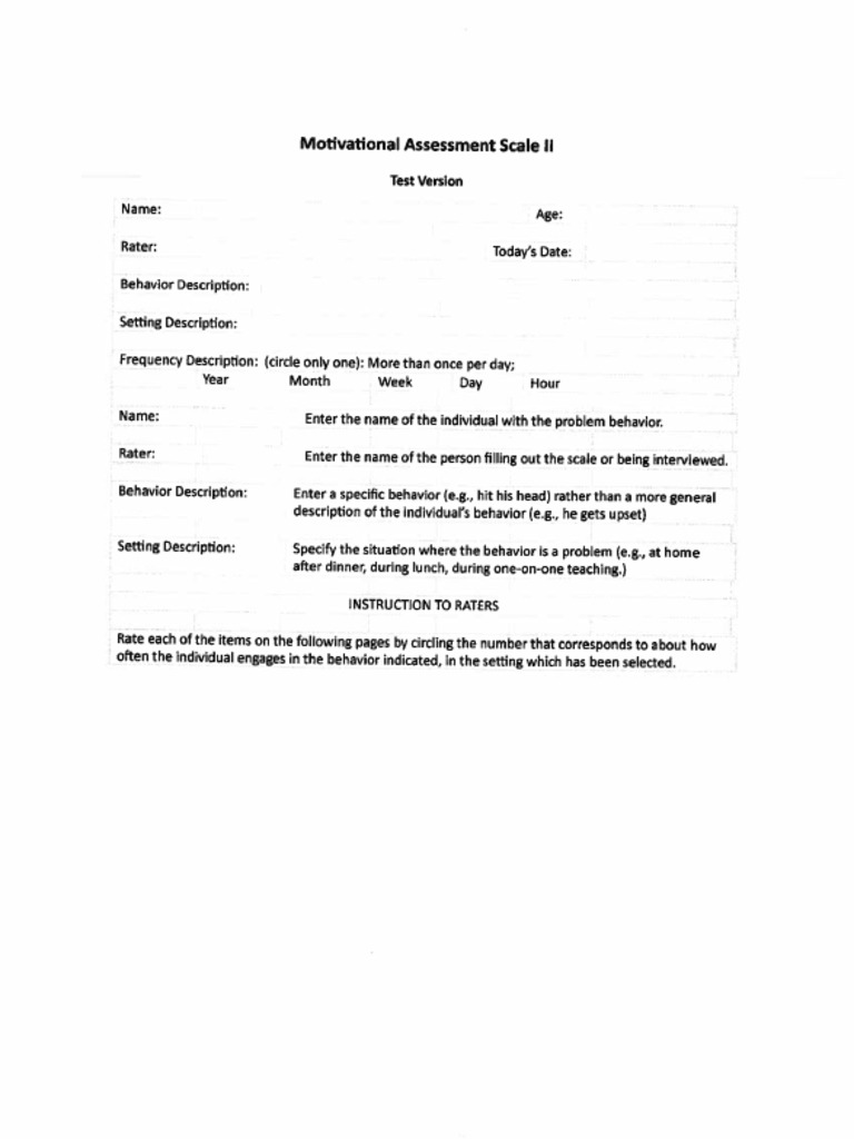 Motivational Assessment Scale ll | PDF