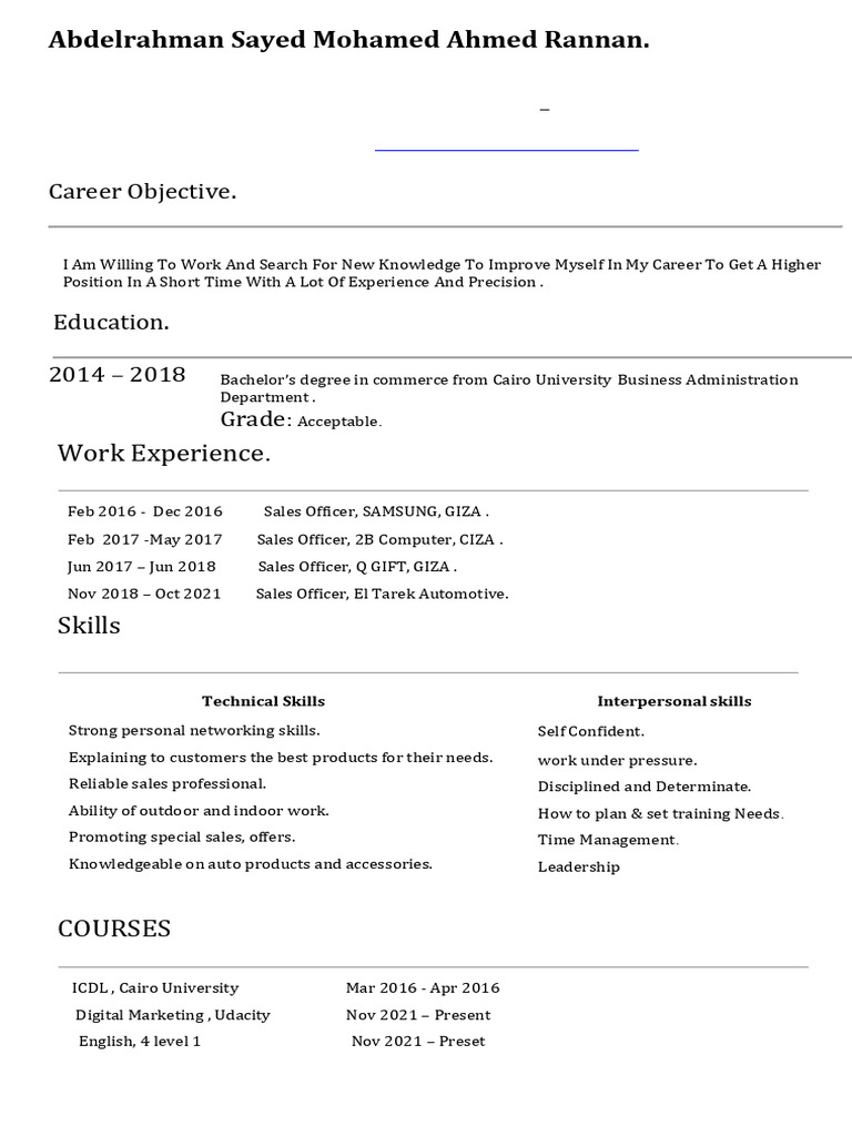 Abdelrahman Sayed Rannan-CV | PDF