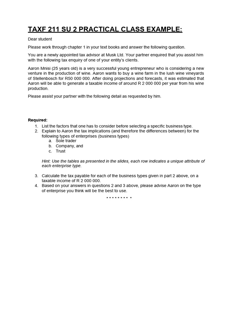 Taxf211 Su2 Homework Assignment 2024-3 | PDF | Taxes | Tax Rate