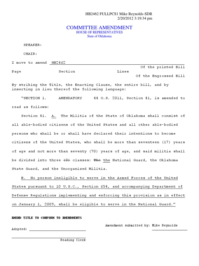 Hb2462 Fullpcs1 Mike Reynolds-Sdr | PDF