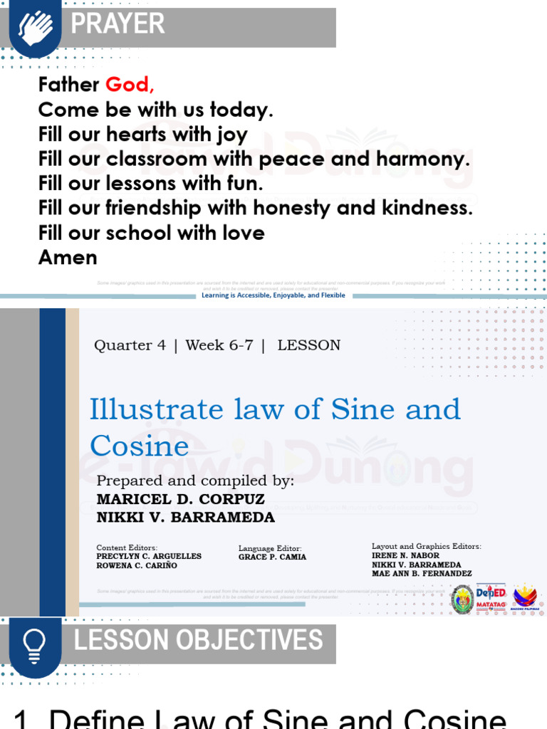 q4 Presentation Math9 Week6&7 Law of Sine and Cosine | PDF ...