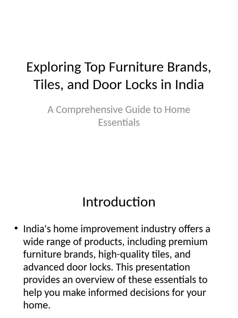Furniture Tiles Door Locks | PDF