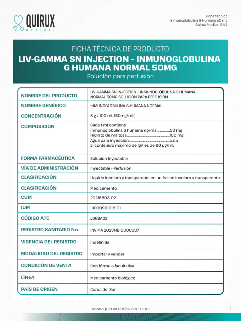 Dosis y administración de LIV-GAMMA SN | PDF | Medicamentos con receta ...