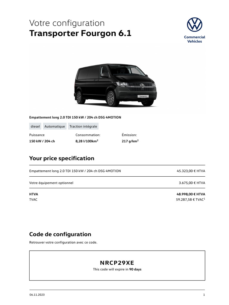 Dimensions VW Transporter T5 PDF | PDF | Pneumatique (véhicule) | Airbag
