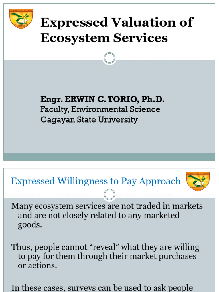 Ecosystem Valuation for Researchers | PDF | Survey Methodology ...