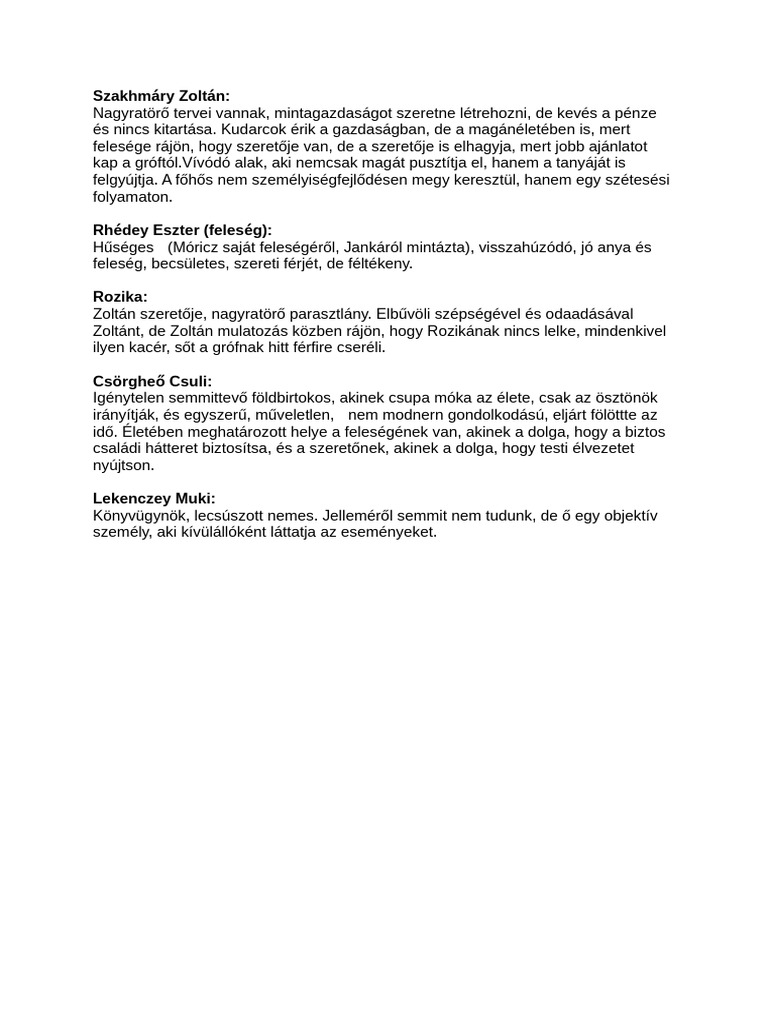 Móricz Úri Muri | PDF