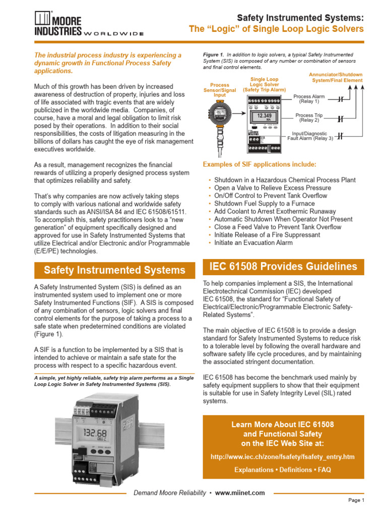 Safety Instrumented Systems The Logic White Paper Moore Industries | PDF | Systems Thinking ...