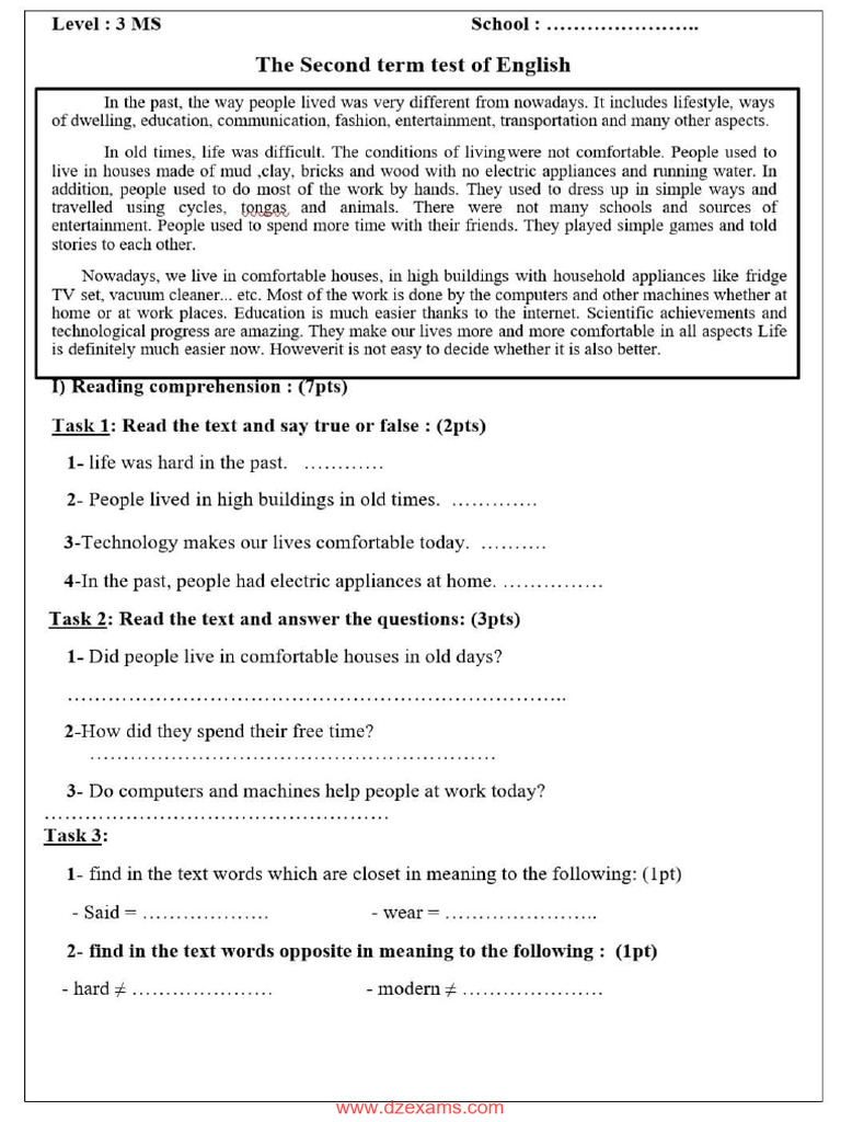Dzexams 3am Anglais 349629 | PDF