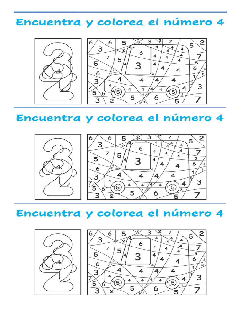 Busca y Encuentra El Numero 4 | PDF