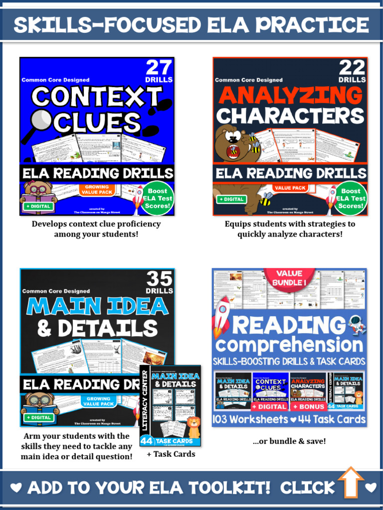 ELA Reading Comprehension Skills Bundle | PDF | Dr. Seuss | Writing