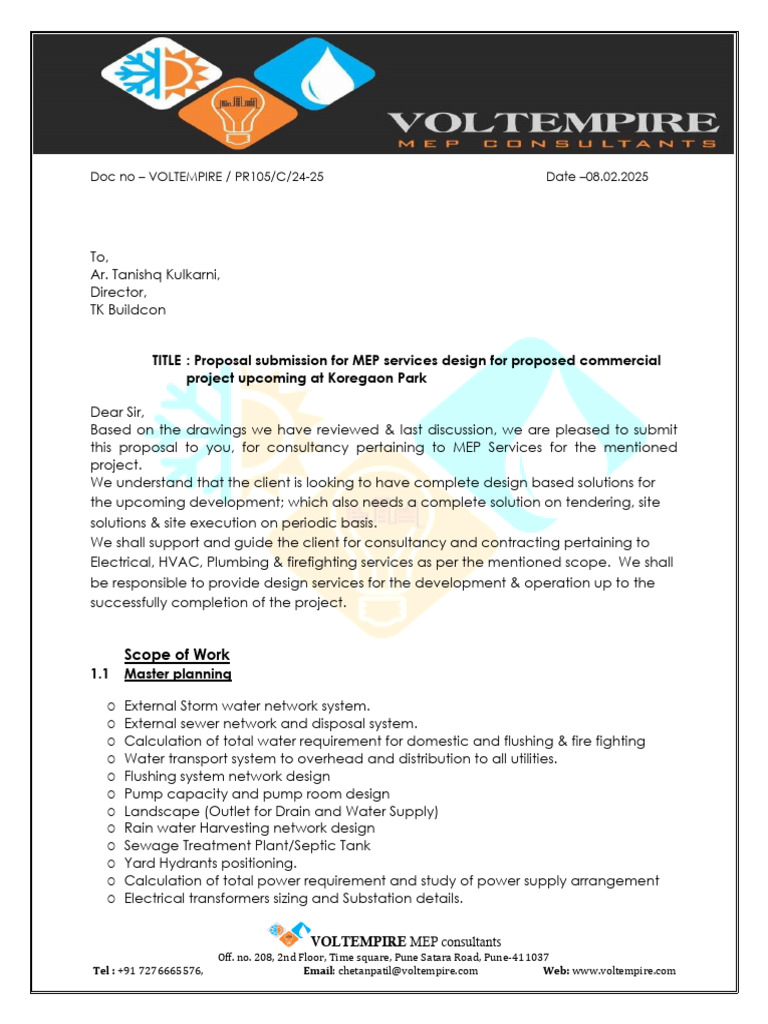 MEPF Services Design Proposal For HK Group Commercial Project at ...