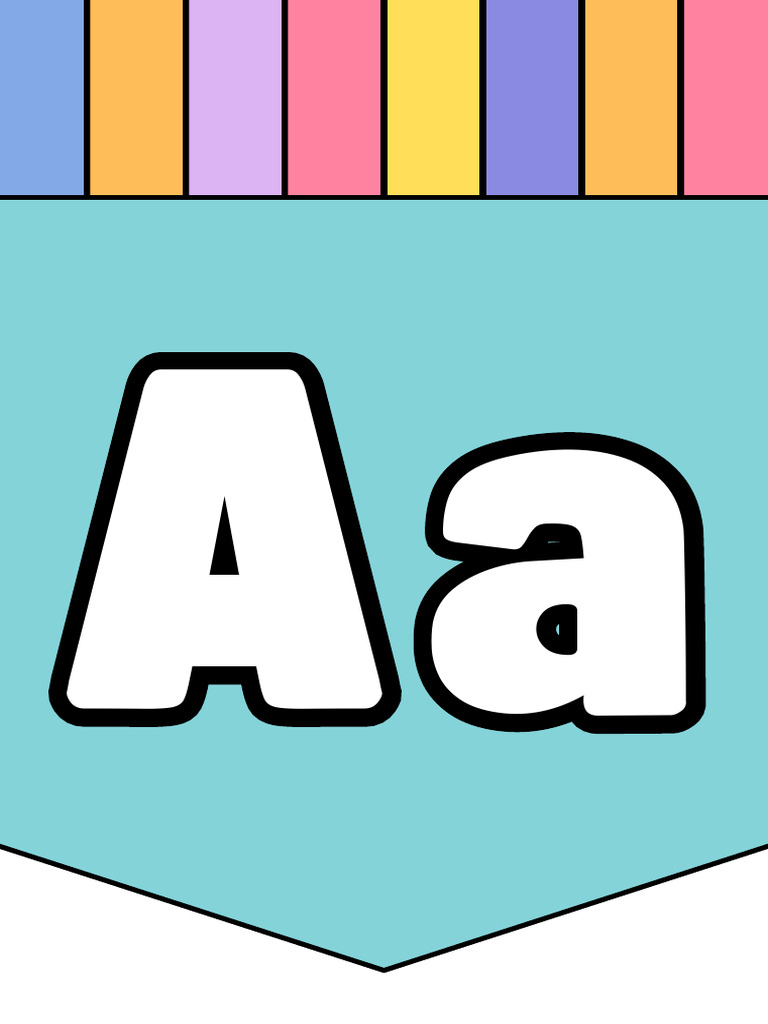 Alphabet Classroom Bunting in Colorful Lined Style | PDF