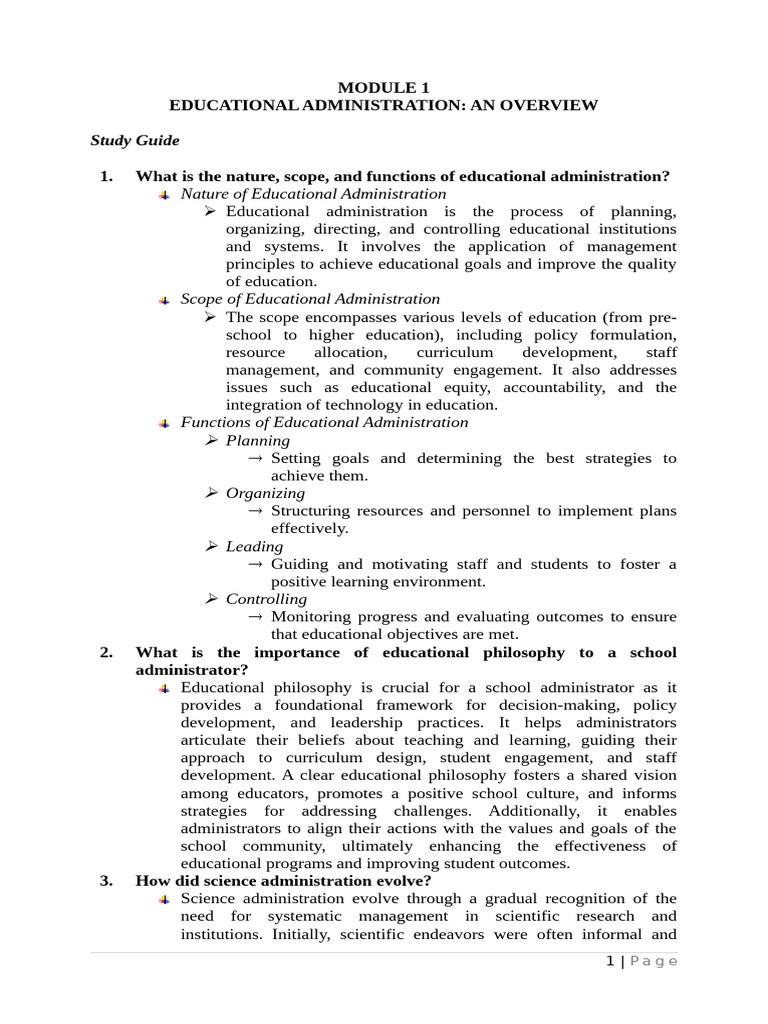 Practicum_In_Educational_Administration_Module Review | PDF | Leadership | Motivational