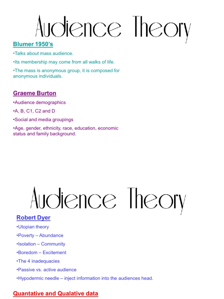 Audeince Theory | PDF | Social Science | Self-Improvement