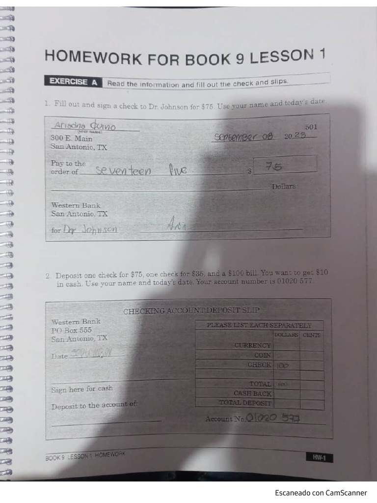 Homework Lesson 1 Book 9 | PDF