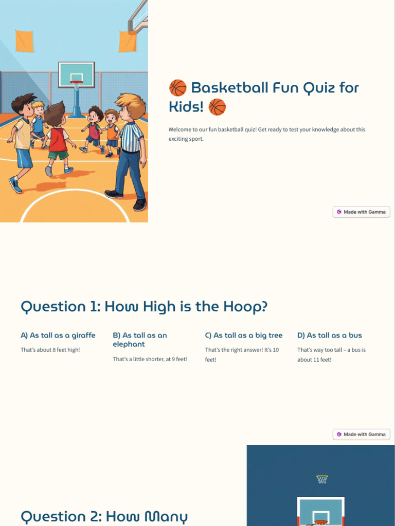 Fun Basketball Quiz for Kids | PDF