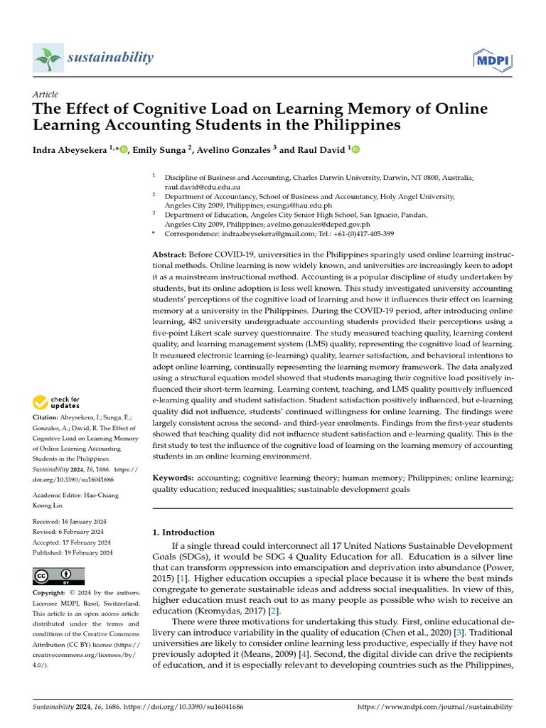 The Effect of Cognitive Load o | PDF | Educational Technology | Learning