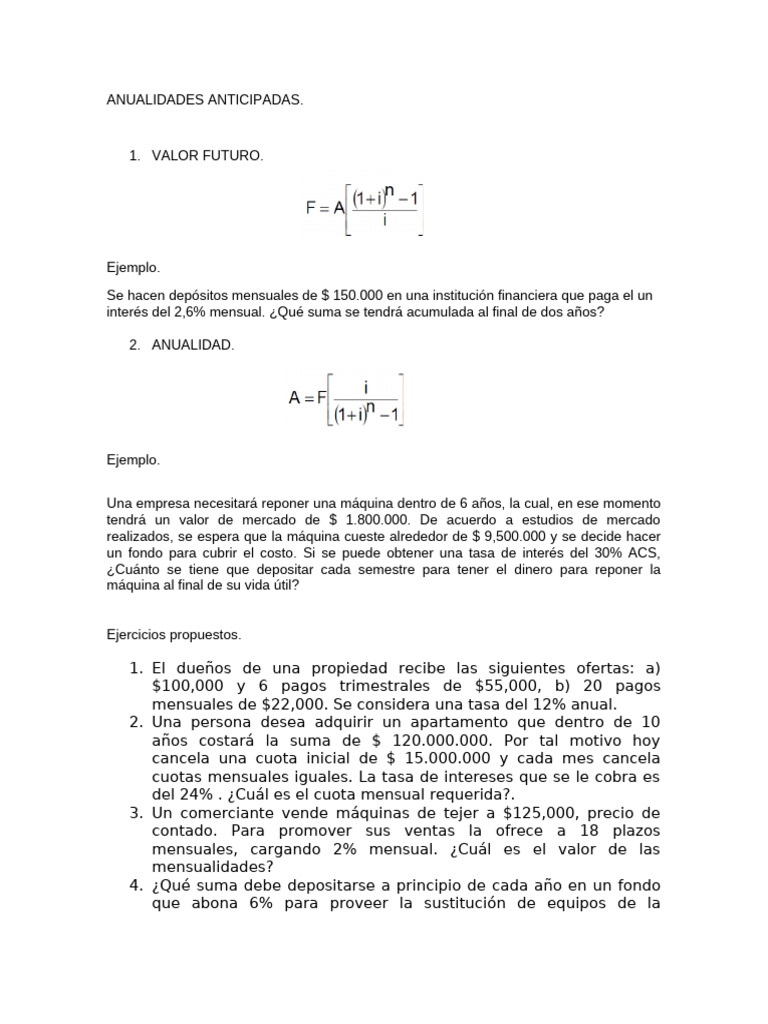 ANUALIDADES Anticipadas VF | PDF