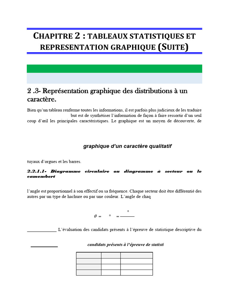 Représentation graphique des données statistiques | PDF