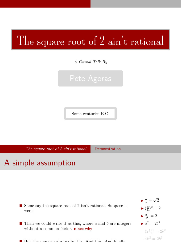 LecturerDemo BeamerCambridgeUS | PDF | Square Root | Rational Number