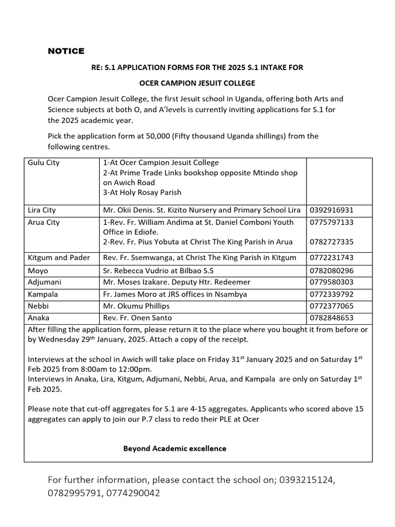 Ocer S.1 Application Forms 2025 | PDF