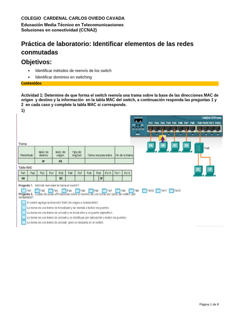 Identificar Elementos de Redes Conmutadas - G2 | PDF | Conmutador de red | Red de computadoras
