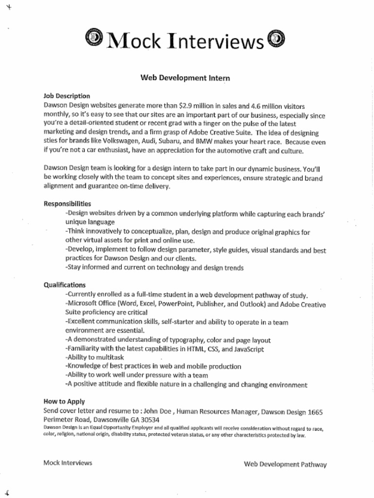 Mock Interview Scenarios | PDF