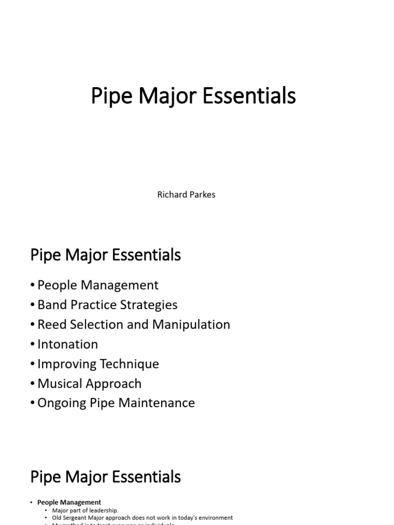 Pipe Major Leadership and Techniques | PDF