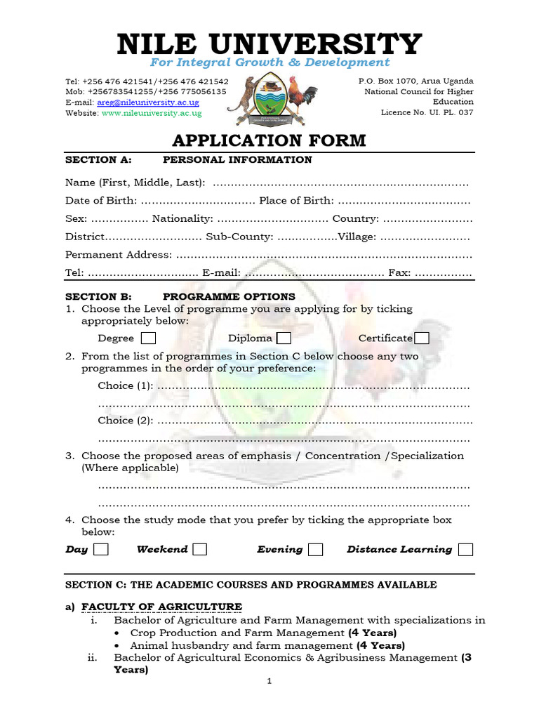 Application Form 2024-2025 | PDF | Agriculture | Educational Stages