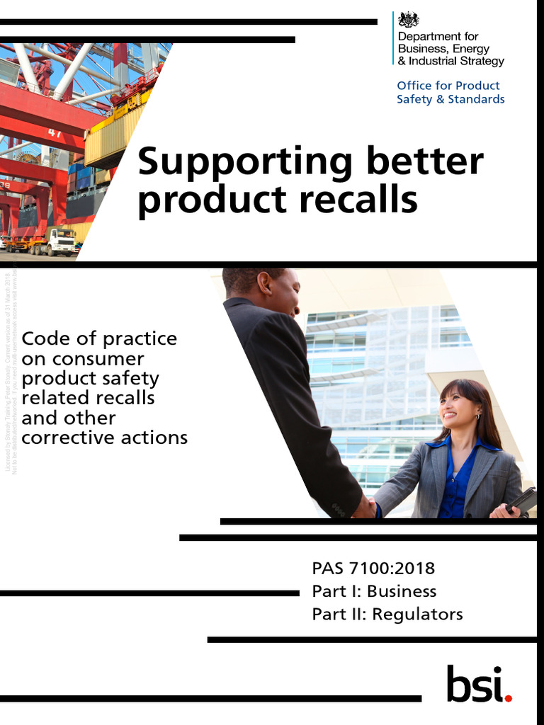 PAS7100 - Product Recalls | PDF | Safety | Risk