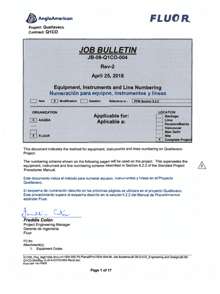 JB-08-Q1CO-004 - JOB BULLETIN Rev.2 | PDF