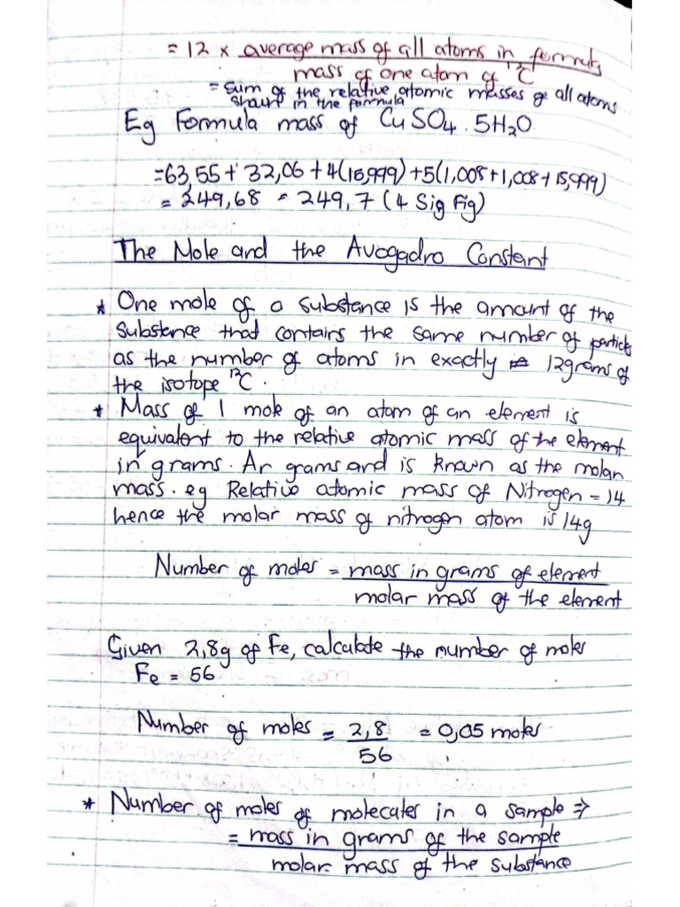 The Mole and Avogadro's Constant | PDF