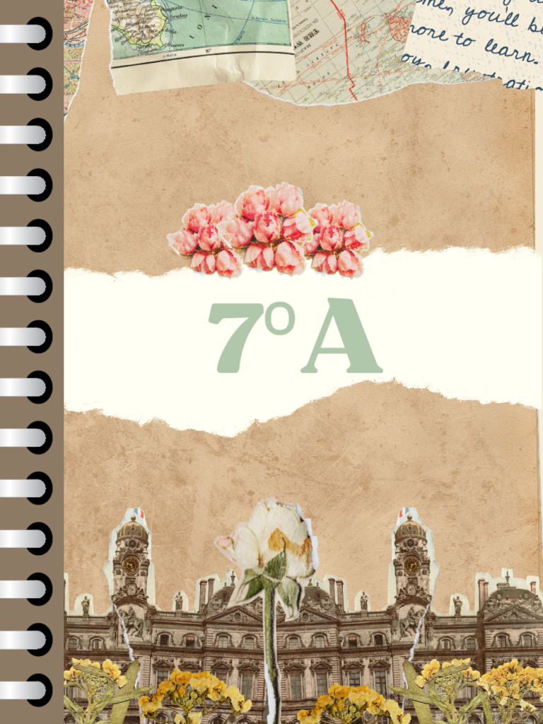 Cream Pink Retro Vintage Scrapbook Notebook Cover | PDF