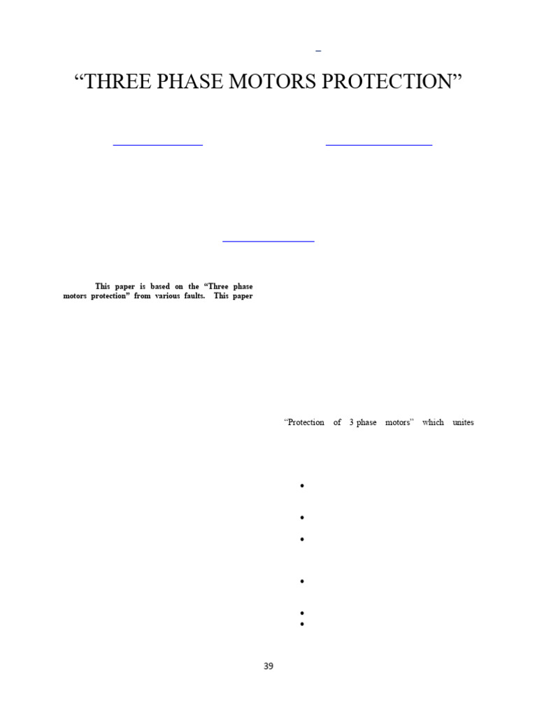 "Three Phase Motors Protection" - 1605522242 | PDF | Relay | Computer ...
