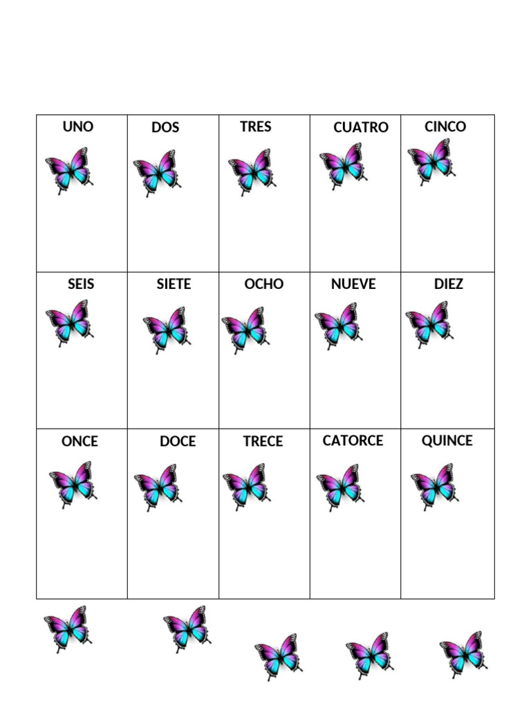 Números del Uno al Dieciséis | PDF