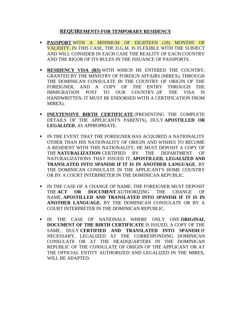 Mexican Temporary Resident Visa Requirements | PDF | Travel Visa ...