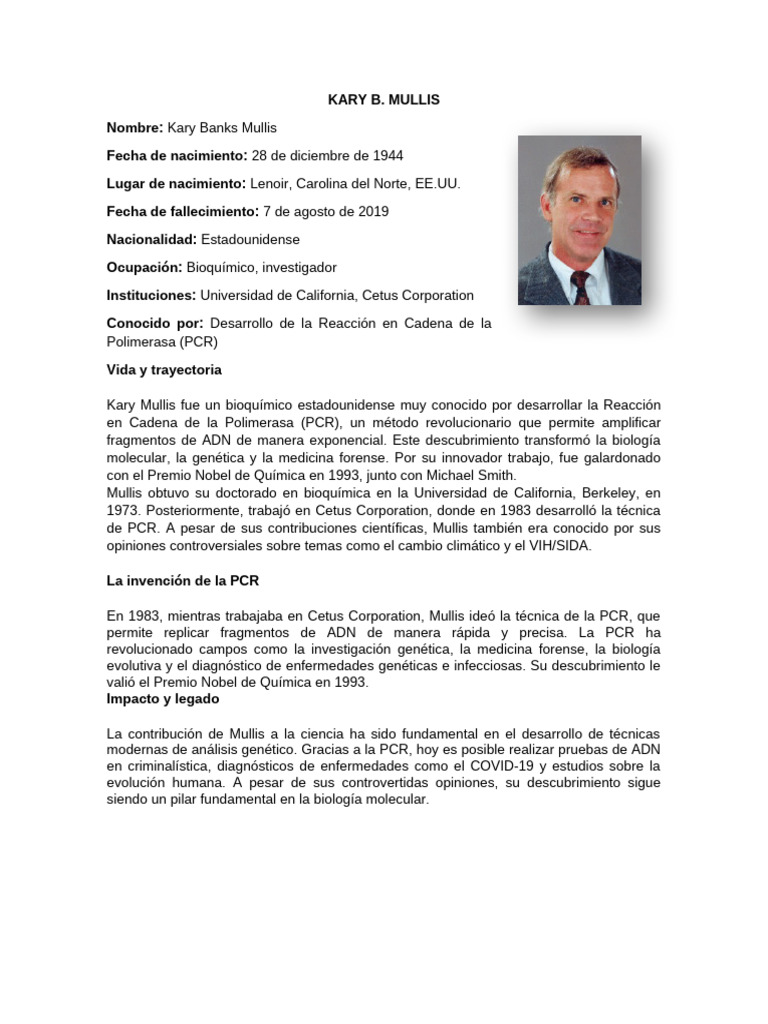 Kary B | PDF | Reacción en cadena de la polimerasa | Biología