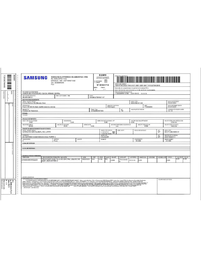 Danfe 0016617142 | PDF