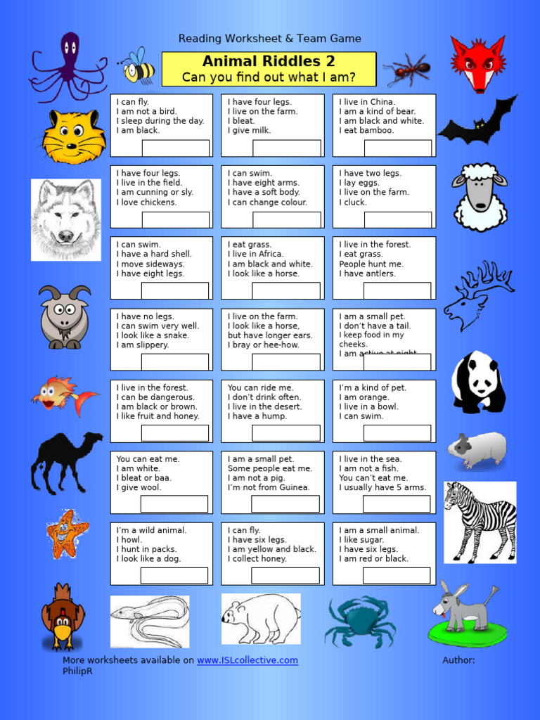 Animal Riddles 2 Medium Fun Activities Games 715 | PDF | Pet | Zoology