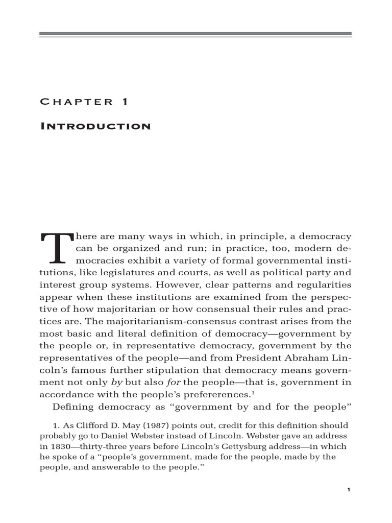 Majoritarian vs. Consensus Democracy | PDF | House Of Lords | Constitution
