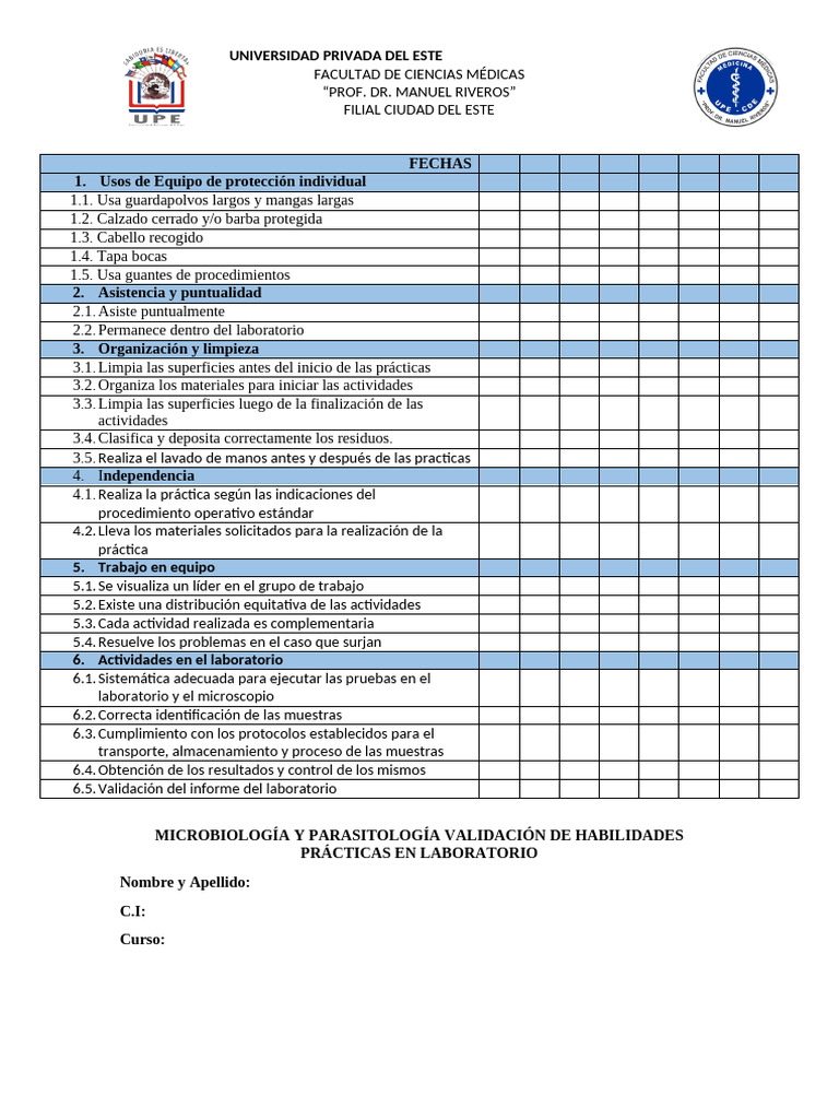Indicadores de evaluacion practica | PDF
