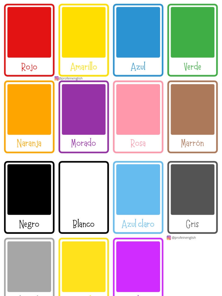 Lista de Colores en Español | PDF