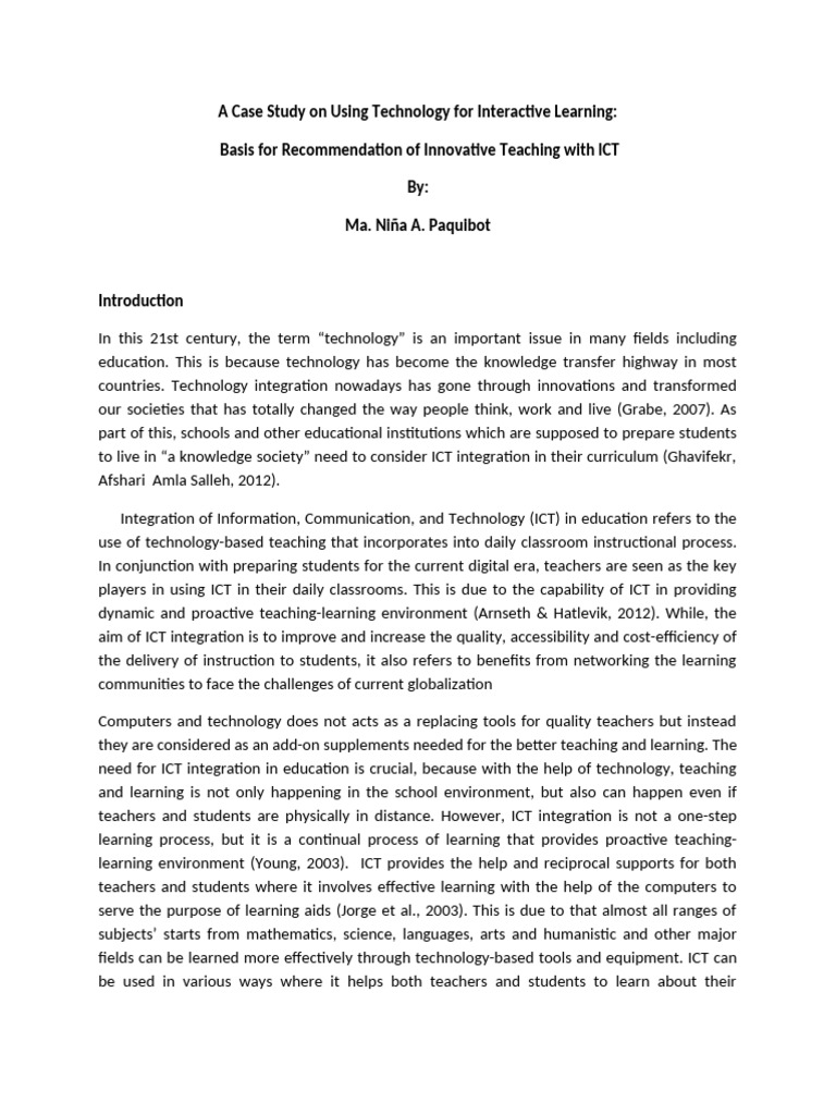 ICT Integration in Interactive Learning | PDF | Educational Technology ...