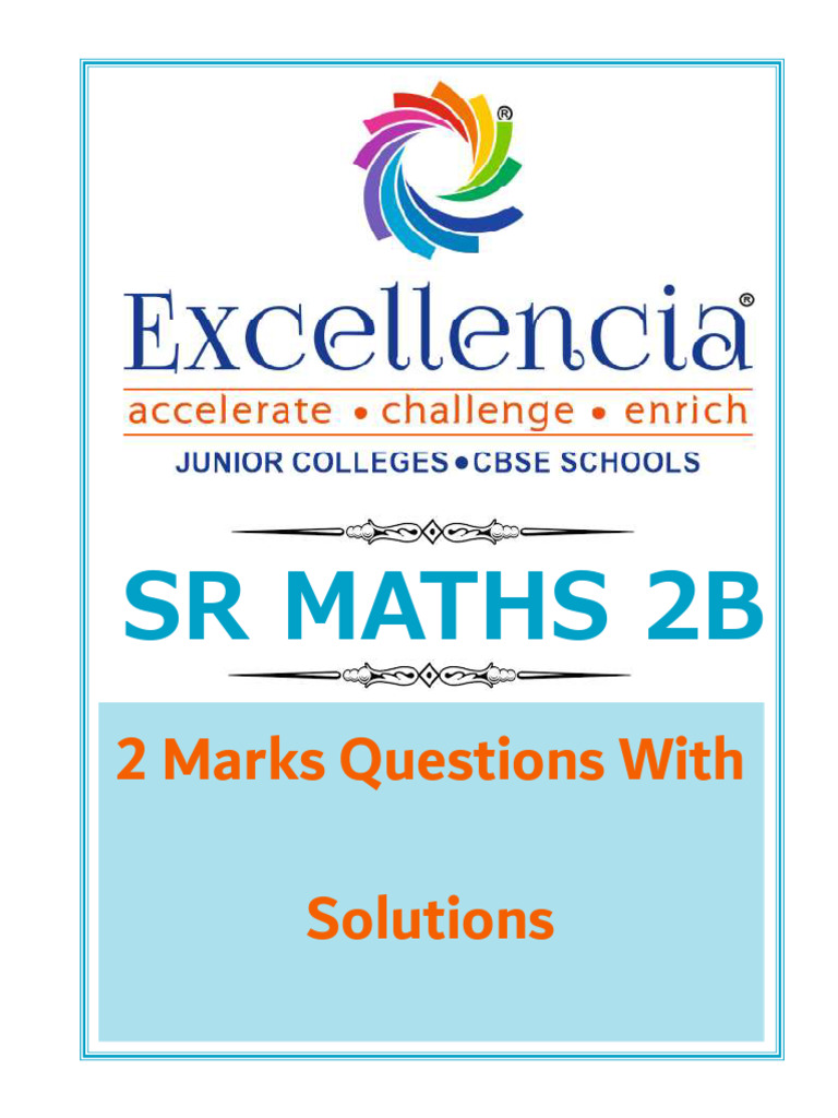 Sr Maths 2b 2 Marks Questions Final | PDF | Circle | Geometry